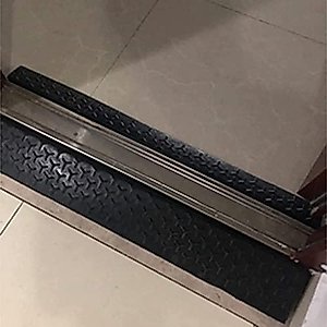 Threshold Ramp, Threshold Ramp Rubber, 1/2/3/4/5 cm Rise Wheelchairs Ramps for Home Garden Yard Sliding Glass Doors Steps, Indoor Outdoor Entry Transitions Slope (Size : 100x11x4.5(39.4x4.3x1.8))