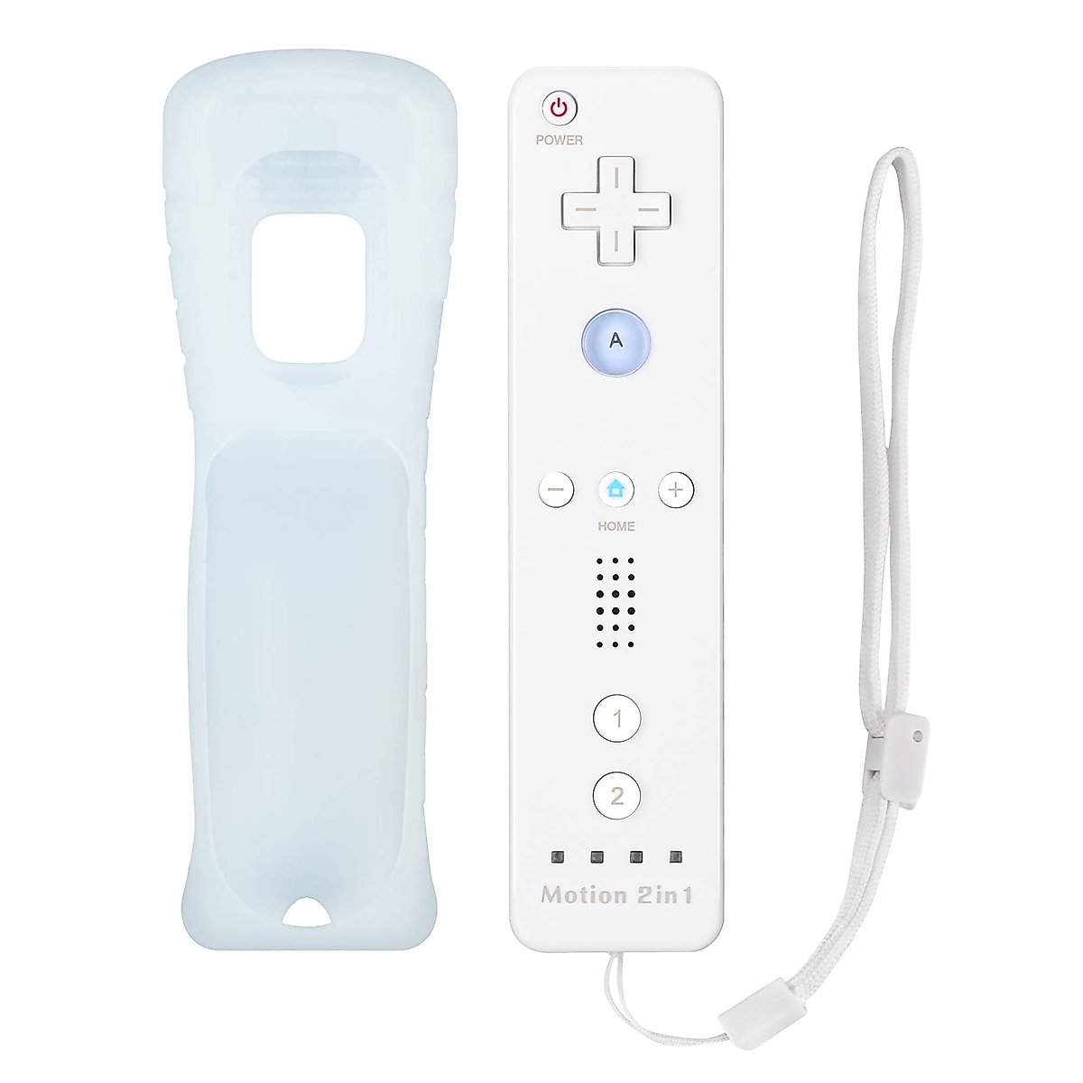 Wii Remote Controller, Wireless Wii U Motion Plus Remote Controller with Silicone Protective Case and Wrist Strap Compatible for Nintendo Wii and Wii U (1pc)