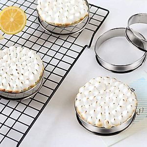 Gutsdoor 12 Pieces Muffin Tart Rings Crumpet Tart Rings Stainless Steel Metal Round Double Rolled English Muffin Rings Mold 3.15 Inch with Free Silicone Oil Brush, Cleaning Brush for Home Baking Tools