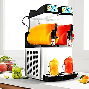 VEVOR Frozen Drink Machine, 12LX2 Tanks Commercial Margarita Machine, 700W Commercial Slushy Machine, Stainless Steel Margarita Machines, Efficient Cooling Perfect for Cafes Restaurants Bars