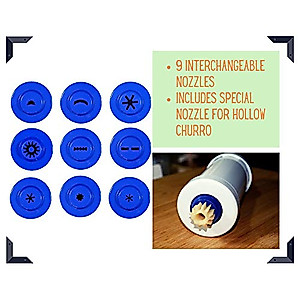 Churrera Churro Maker with Hollow Churro Nozzle. 9 Difference Shapes by Bernar Spain