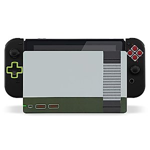 eXtremeRate Classics NES Style Soft Touch Joycon Housing Shell (D-Pad Version) with Full Set Buttons for Nintendo Switch, Replacement Faceplate for Nintendo Switch Dock – Joy-Con Dock NOT Included