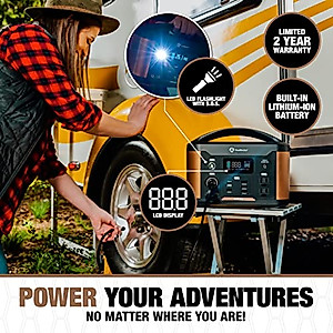 Southwire Elite 500 Series, 515Wh Backup Lithium Battery, 120V/500W Pure Sine Wave AC Outlet, Solar Generator (Solar Panel Not Included) for Home Backup Power, Emergency Power, Camping and more