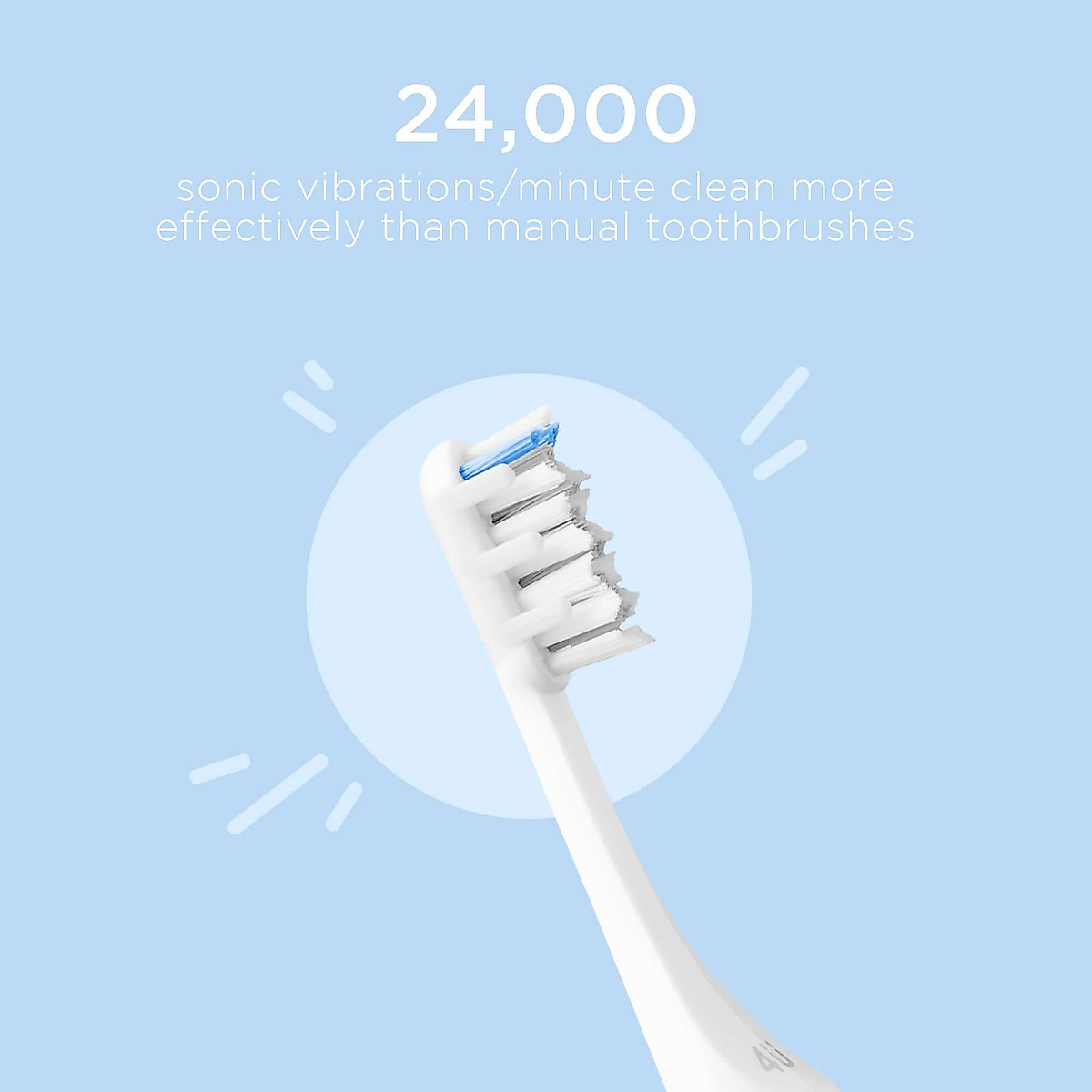 Soniclean 4U Sonic Electric Toothbrush for Adults, Black, Battery Powered, Dual Cleaning Modes, Refillable Brush Heads, Multi-Use Travel Cover