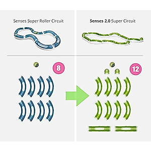 Catit Senses 2.0 Super Circuit Interactive Cat Toy - 12-Piece Closed-Track Ball Toy for All Breed Sizes