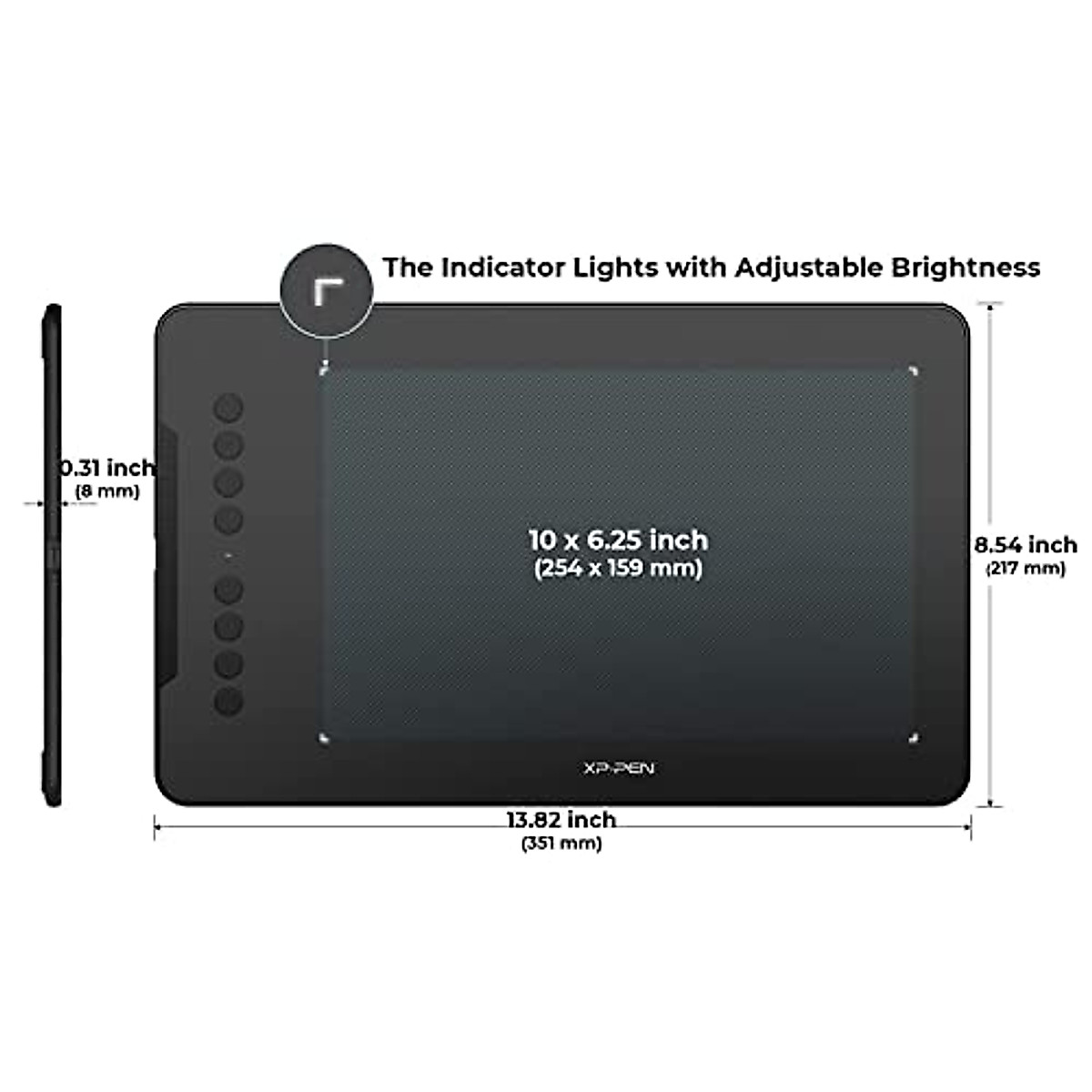 XPPen Deco 01 V2 Graphics Tablet 10x6.25 Inch Drawing Tablet 8192 Levels Pressure Battery-Free Pen with Tilt Function Android/Chromebook Supported Online Teaching Tablet