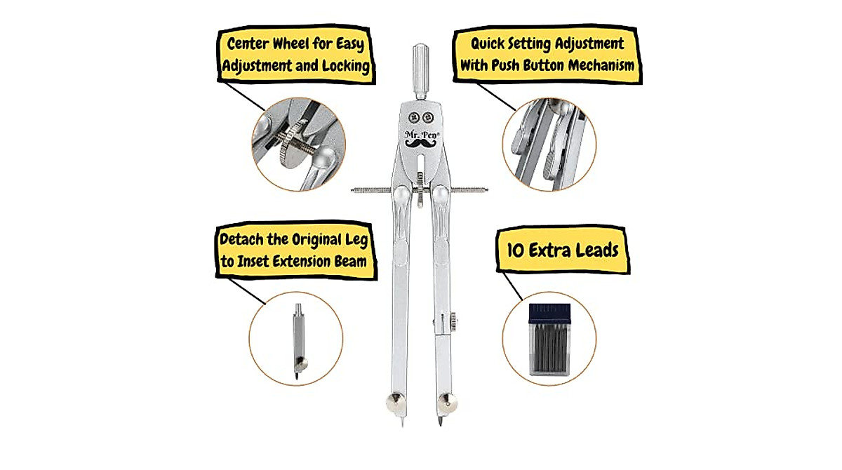 Mr. Pen Compass: Precision Tool for Geometry & Drawing
