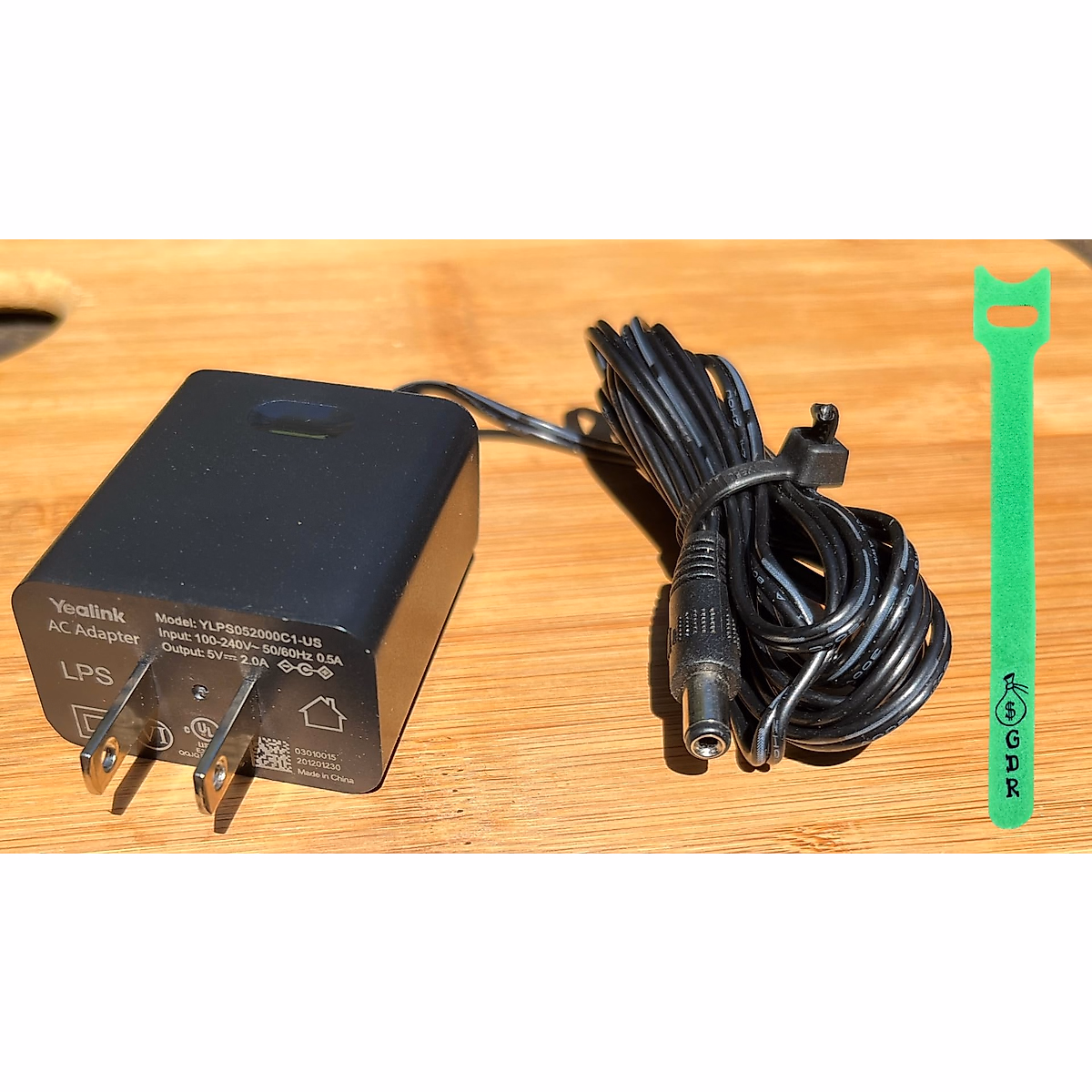 Yealink PS5V2000US Power Supply Cord 5V 2A for Yealink IP Phones SIP T29G, T32G, T38G, T46G, T46S, T46U, T48G, T48S, T48U, T52S, T54S, T54W, T56A, T57W, T58A, T58W, T58V, MP54/56/58 & GDR Cable Tie