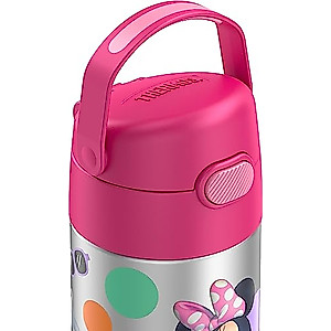 THERMOS FUNTAINER 12 Ounce Stainless Steel Vacuum Insulated Kids Straw Bottle, Minnie Mouse