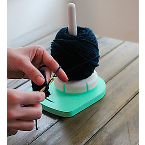 Yarn Dispenser by Yarn Valet – Non-Slip Base with Built-in Holder for Markers, Pattern and 4” Gauge Ruler