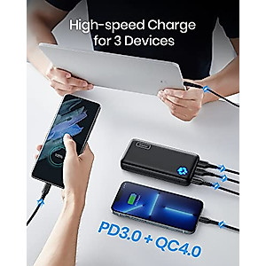 INIU Portable Charger, 18W PD QC 20000mAh USB C Power Bank, Fast Charging Compact Battery Pack, 3-Output Phone Charger Compatible with iPhone 14 13 12 11 X 8 Pro Samsung S20 S10 Google LG iPad Tablet
