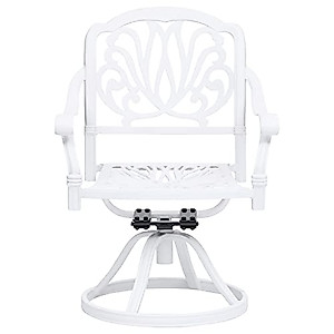 vidaXL 2X Swivel Patio Chair Garden Backyard Balcony Terrace Outdoor Dining Dinner Lounge Seating Chairs Home Furniture Cast Aluminum White