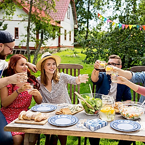 180PCS Blue White Floral Party Supplies Serve 60, Blue Flower Party Paper Plates and Napkins Kit for Bridal Baby Shower Wedding Tea Party Decorations, Includes Dinner Plates, Dessert Plates, Napkins