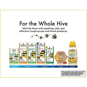 Zarbee's Children's Cough Syrup + Mucus with Dark Honey, Vitamin C, Zinc & Ivy Leaf Extract, Drug & Alcohol-Free, Cherry Flavor, 2Fl Oz