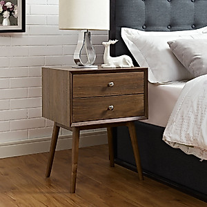 Modway Dispatch Nightstand, Walnut, Twin