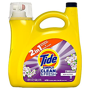 Tide Simply Liquid Laundry Detergent Berry Blossom, 89 loads