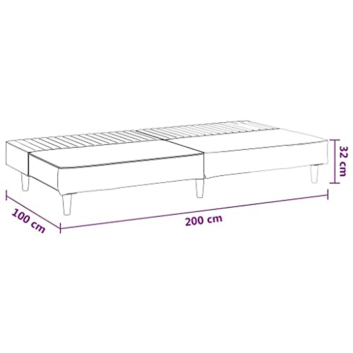 loibinfen 2-Seater Modern Sofa Bed Blue Velvet, 78.7"x39.4"x12.6" (Style B)