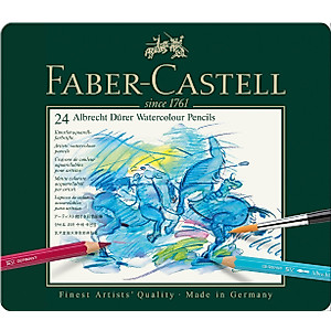 Faber-Castel FC117524 Albrecht Durer Artist Watercolor Pencils In A Tin (24 Pack), Assorted