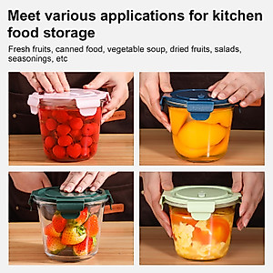 3-Cup/24 Ounce Glass Food Storage Containers, Round Glass Soup Container with Airtight Lids, Leak-proof Soup Stew Food Storage and Meal Prep Container, Microwave Freezer Safe, 2pcs(Blue+Dark Blue)