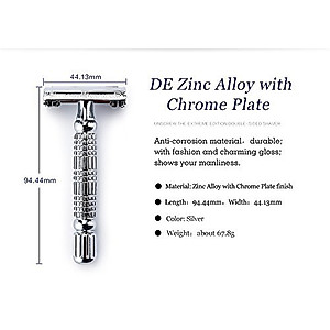 BAILI Butterfly Open TTO Double Edge Metal Safety Razor Wet Shaving Kit for Men Women with Platinum Blade and Mirrored Travel Case BD179