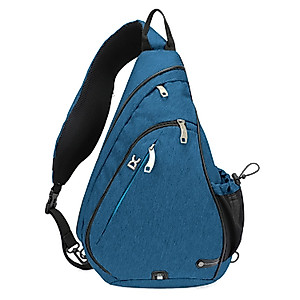 INOXTO Sling Bag, Multipurpose Crossbody Shoulder Bag for Men and Women, Chest Bag Crossbody Daypack for Hiking, Pickleball Bag with Water Bottle Holder for Tennis, Pickleball Racket (Black)