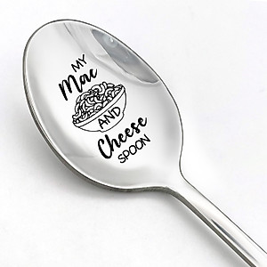 Mac and Cheese Spoon Engraved Stainless Steel Spoon - Funny Spoon Gifts for Women, Men, and Kid Great Birthday, Valentine's, and Christmas Gift