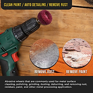 Dura-Gold 40-Piece 1" Abrasive Conditioning Polishing Buffing Wheel Set - 10 Each Grits 120, 180, 320, 400 with 1/8" Rotary Tool Shank - Sandpaper Scuff Pads, Clean Paint, Auto Detailing, Remove Rust