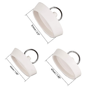 uxcell Drain Stopper, 3 Sizes Rubber Sink Stopper Plug 43mm/47mm/51mm with Hanging Ring for Bathtub Kitchen and Bathroom 1Set (6 Pieces)