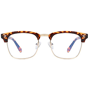 Nother Blue Blocker Glasses For Women/Men, Blue Light Blocking Glasses，Computer Screen Glasses, Anti Glare, TV Glasses, Stylish Square Frame, Eye Anti-Strain(Hawksbill Gold Frame)