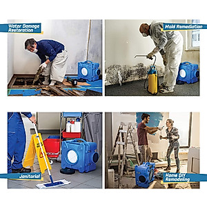 BlueDri BD-AS-550-BL Negative Machine Airbourne Cleaner HEPA Scrubber Water Damage Restoration Equipment Air Purifier, Blue