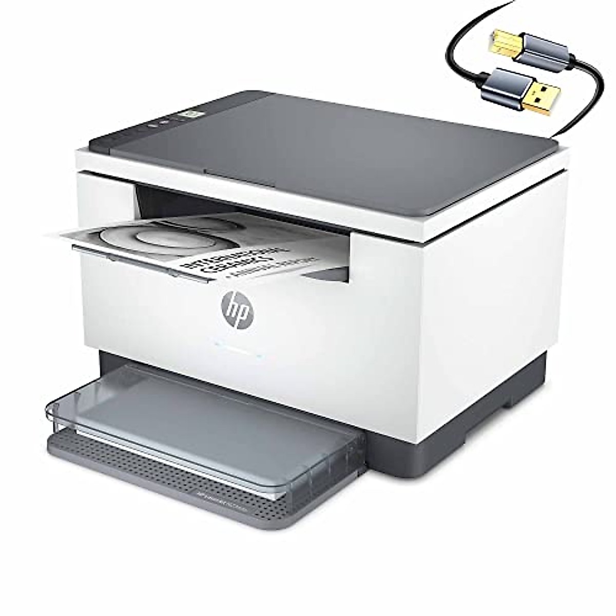 HP LaserJet MFP M234dw All-In-One Wireless Monochrome Laser Multifunction Printer, Print Scan Copy-30 ppm, 600 x 600 dpi, 1.3" LCD, 8.5" x 14", Auto Duplex Printing, USB, Ethernet, Cbmou Printer_Cable