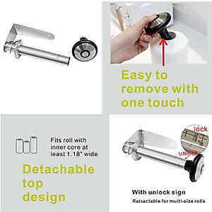 Under Counter Paper Towel Holder Under Cabinet or Wall Mount ,Single Hand Operable,Self Adhesive or Screw Mounting for Kitchen, Sink, Bathroom,Stainless Steel,Retractable