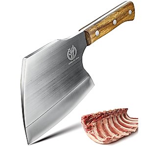 ZENG JIA DAO Meat Cleaver Butcher Knife Heavy Duty Bone Cleaver 6 '' Bones Cutting Knife Stainless Steel Thicken Blade Pear Wood Handle for Home Restaurant Farm