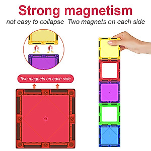 ZKA Magnetic Tiles Building Blocks Transparent Magnet 3D Building Blocks Board Kids Over Age 3 Learning Educational Toys(109PCS)