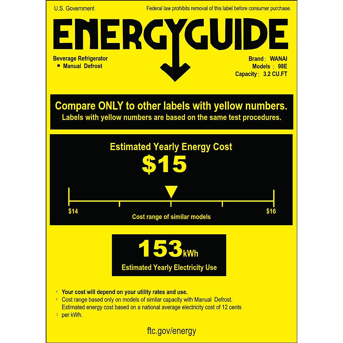 WANAI Beverage Refrigerator Mini Fridge Cooler Clear Glass Door 3.5 Cu.Ft Soda Beer Wine Fridges for Office Dorm Home Bar with Adjustable Removable Shelves White Inner