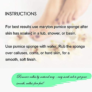 Maryton Pumice Sponge for Feet, Ultimate Pedicure Stone Callus Remover & Foot Scrubber Bulk Pack of 4(Assorted Colors)