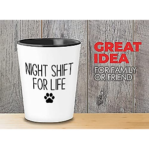 Bubble Hugs Veterinarian Shot Glass 1.5oz - Night Shift - Marine Veterinary Nutrition Dietary Clinical Anesthesist Equine Zoology Dentistry Surgical Internal Medicine