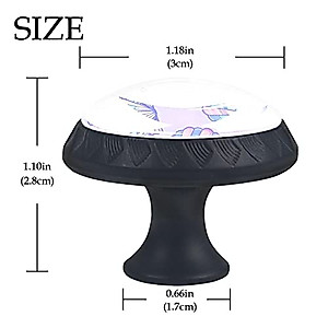 4pcs Beautiful Rainbow Peal Shell Cabinet Knobs 30mm Round Crystal Glass Drawer Handles Pulls with Screws for Kitchen Cupboard Wardrobe Closet Dresser, Home&Office