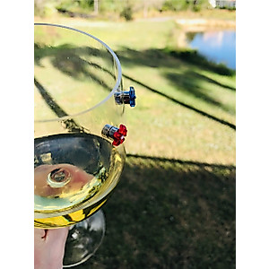 Petite Flower Magnetic Wine Glass Charms - Set of 8 Drink Marker Magnets for Regular or Stemless Glasses by Simply Charmed