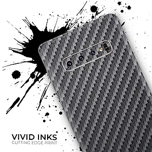 DesignSkinz Textured Black Carbon Fiber Protective Vinyl Decal Wrap Skin Cover Compatible with The Samsung Galaxy S20 (Screen Trim & Back Glass Skin)