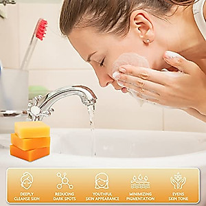 Inlifay Kojic Acid Soap, Dark Spot Remover with Vitamin C, Vitamin E, Retinol, Collagen, Turmeric, Hyaluronic Acid, Moisturizing for Body & Face 50g-3 pack