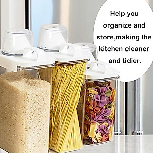 Food Storage Container, Kitchen Storage Box, Plastic Sealed Kitchen Storage Container, Transparent Food Storage Box, Kitchen Grain Container, with Measuring Cup (0.6Gal,1 Pcs)