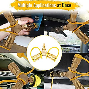 GasOne 2147 11/4 Y Splitter Trailer Propane Hose for RV Tabletop Grill, 2 Way LP Gas Adapter 1/4" Quick Connect Disconnect Kit