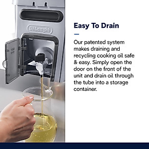 DeLonghi Livenza Deep Fryer, Silver - 1-Gallon Oil Capacity - EasyClean System - Adjustable Thermostat - Cool Touch Handles - Dishwasher Safe