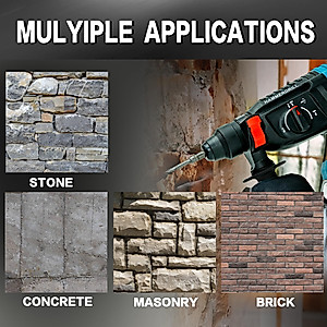 GMTOOLS 17PCS Rotary Hammer Drill Bits and Chisel Set, SDS Plus Carbide-Tipped Concrete Masonry Hole Tool Drill Bits and Chisels Set for Concrete, Stone, Brick, with Portable Storage Case