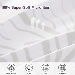 3 Pieces Duvet Cover Set Queen Purple Floral Pattern Comforter Cover Set Elegant Boho Lily Duvet Cover with 2 Pillow Cases Breathable Microfiber Bedding Duvet Cover Set All Season (Purple, 90"x90")