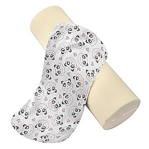 Vnurnrn Panda Neck Support Pillow Round Neck Roll Bolster Cylinder Pillow Cervical Pillows Knee Pillow for Leg Knee Back Head Support for Bedroom Camp Work Women Men