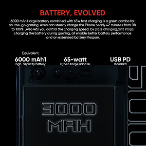 ASUS Rog Phone 6 5G Dual AI2201 128GB 8GB RAM Factory Unlocked (GSM Only | No CDMA - not Compatible with Verizon/Sprint) Tencent Version - Black