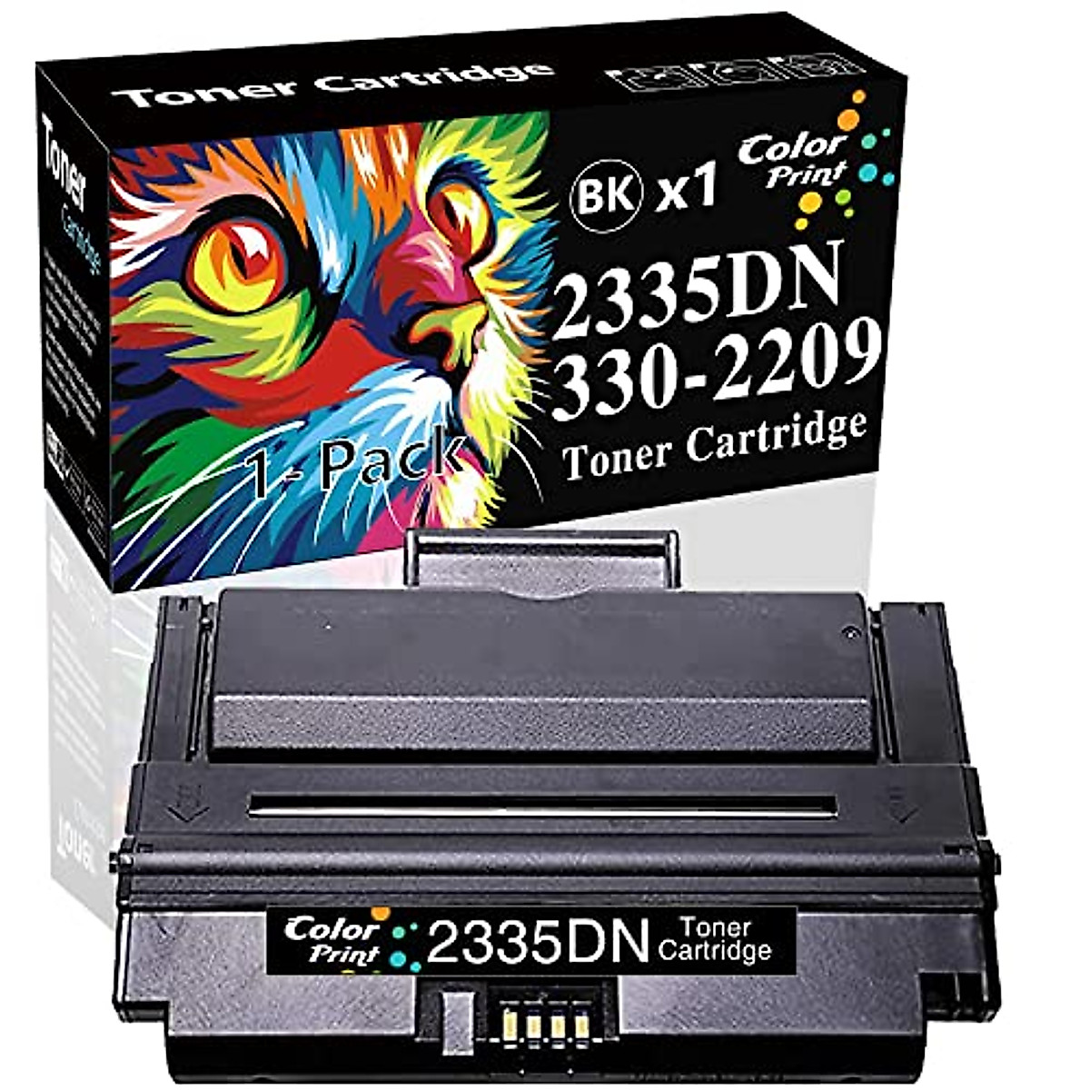 (1-Pack, Black, High Yield) ColorPrint Compatible 2335DN Toner Cartridge Replacement for Dell 2335 2355DN 2355 6,000 Pages Work with CR963 HX756 NX993 NX994 R189G 330-2209 Printer