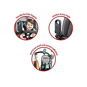 Skip Hop Portable Bladeless Stroller Fan, Adjustable 3 Speeds, Stroll & Connect, Grey